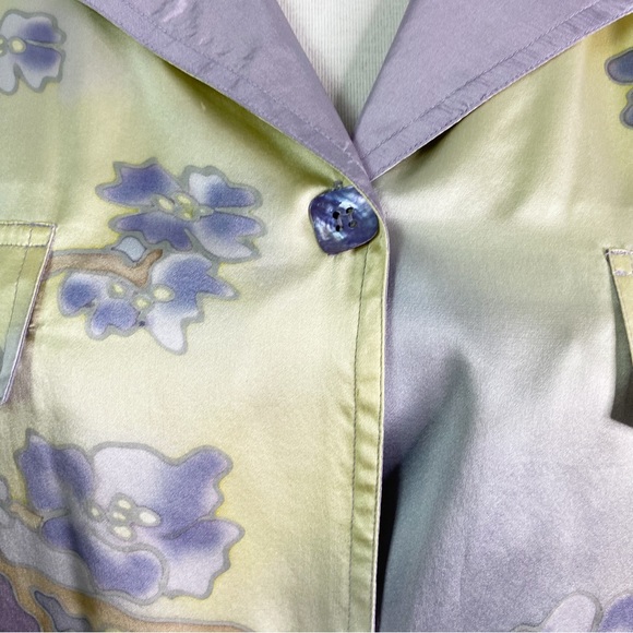 Vintage | Jackets & Coats | Vintage Lavender And Yellow Cherry Blossom ...